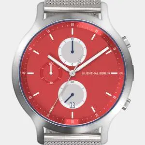 Lilienthal Berlin Chronograph Line 3 Mesh Silver