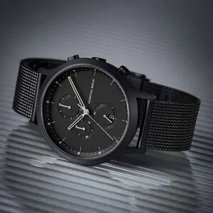 Lilienthal Berlin Chronograph Matte Mesh Watch - Black