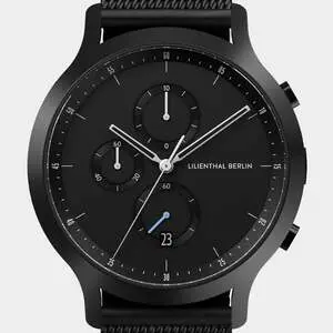 Lilienthal Berlin Chronograph Matte Mesh Watch - Black