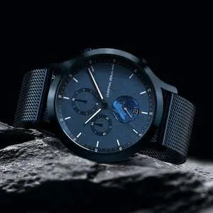 Lilienthal Berlin Chronograph Meteorite Stellar Mesh Watch - Blue