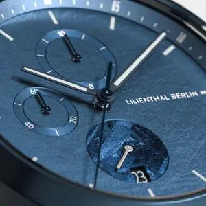 Lilienthal Berlin Chronograph Meteorite Stellar Mesh Watch - Blue