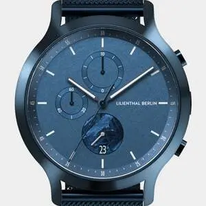 Lilienthal Berlin Chronograph Meteorite Stellar Mesh Watch - Blue