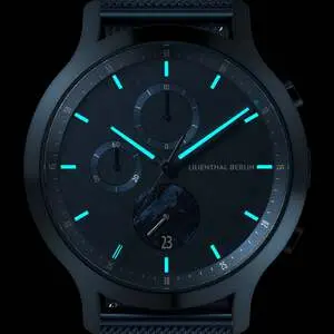 Lilienthal Berlin Chronograph Meteorite Stellar Mesh Watch - Blue