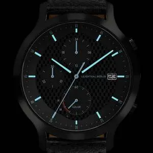Lilienthal Berlin Chronograph Solar Watch With Leather Strap
