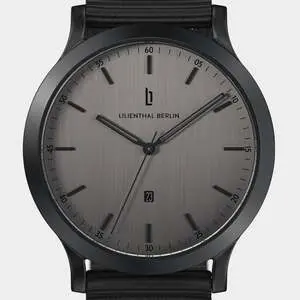 Lilienthal Berlin Huxley Shadow Textile Strap Watch - Black