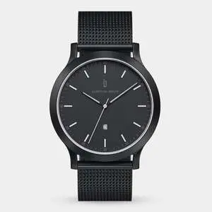 Lilienthal Berlin Huxley & White Mesh Matte Strap Watch - Black