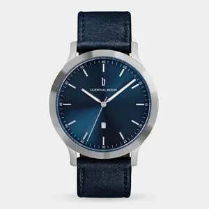 Lilienthal Berlin Huxley Silver Leather Watch - Blue