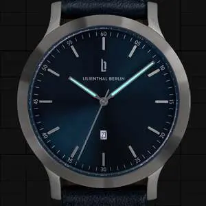 Lilienthal Berlin Huxley Silver Leather Watch - Blue