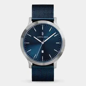Lilienthal Berlin Huxley Silver Mesh Brushed Watch - Blue