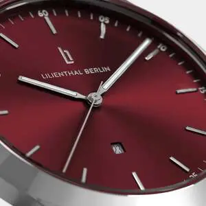 Lilienthal Berlin Huxley Silver Bordeaux Mesh Strap Watch