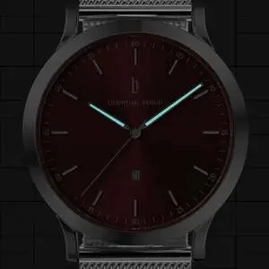Lilienthal Berlin Huxley Silver Bordeaux Mesh Strap Watch