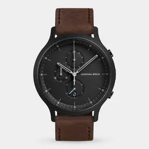 Lilienthal Berlin Chronograph Leather Strap Watch - Black