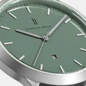Lilienthal Berlin Huxley Silver Sage Mesh Watch - Green