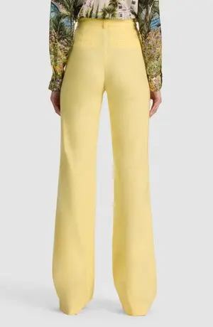 Alice + Olivia Lula Linen Blend Flare Leg Pants