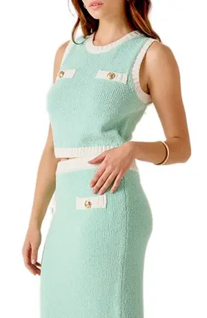 MARSY Textured Cropped Sweater Vest