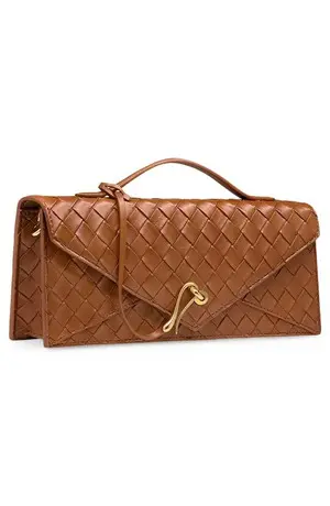 Jw Pei Celeste Woven Faux Leather Envelope Top Handle Bag - Brown