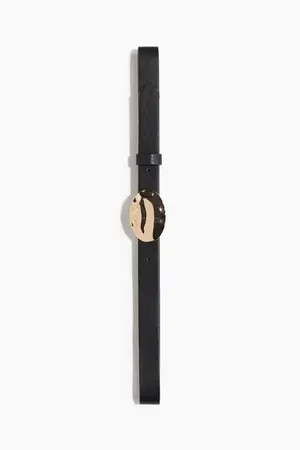 H&m Belt With Hammered Metal Buckle - Black