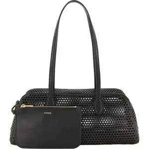 Vince Athene Perforated Leather Shoulder Bag - Black