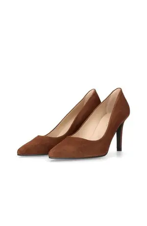 MASCARO Suede Pointed Toe High Heel Pumps - Medium Brown
