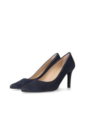 MASCARO Suede Pointed Toe High Heel Pumps - Navy