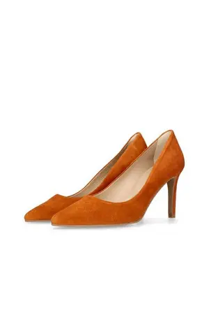MASCARO Suede Pointed Toe High Heel Pumps - Rust