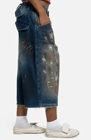 JADED LONDON Painted Colossus Crop Wide Leg Jeans