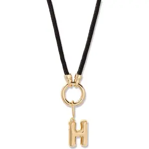 BROOK & YORK Kai Initial Charm Necklace - Gold/black H