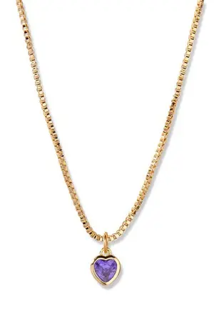 BROOK & YORK Brook And York Mackenzie Birthstone Heart Pendant Necklace Gold/february