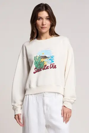 Velvet By Graham & Spencer Kenna Graphic Sweatshirt With California Coast Inspired Design