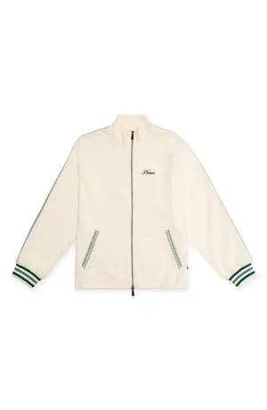 PAPER PLANES Cotton French Terry Zip-up Jacket - Ecru