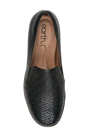 Earth Piper Perforated Loafer - Black