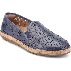 Earth Perforated Leather Loafers - Blue