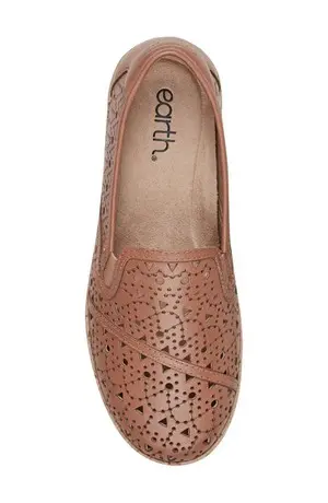 Earth Perforated Leather Loafers - Brown