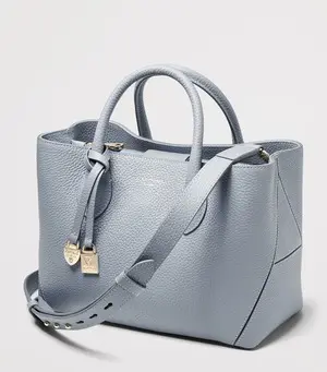 ASPINAL OF LONDON Midi Leather London Tote Bag - Blue
