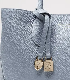ASPINAL OF LONDON Midi Leather London Tote Bag - Blue
