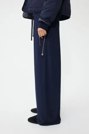 H&m Rib-knit Wide-leg Trousers