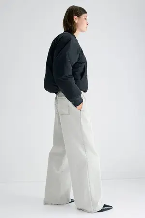 H&M Denim Pull-on Trousers - Light Gray