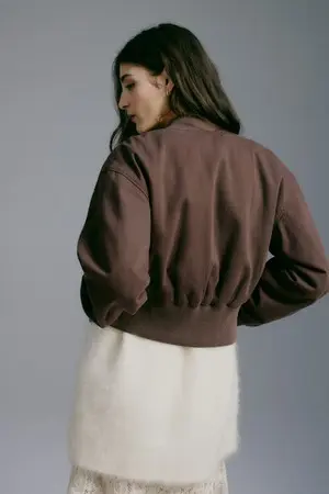 H&m Bomber Jacket With Ribbed Collar And Cuffs