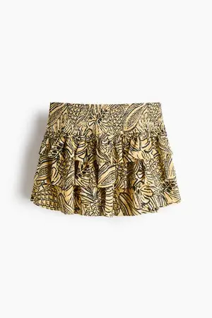H&m Tiered Viscose Mini Skort - Beige/black