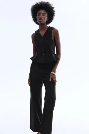 H&M Bootcut Twill Trousers - Black