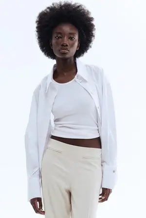 H&m Bootcut Twill Trousers - Light Beige