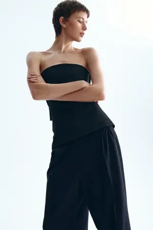 H&m Tailored Trousers With Straight Legs - Black