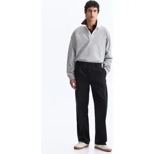 H&M Relaxed Fit Tailored Cotton And Lyocell Trousers - Black