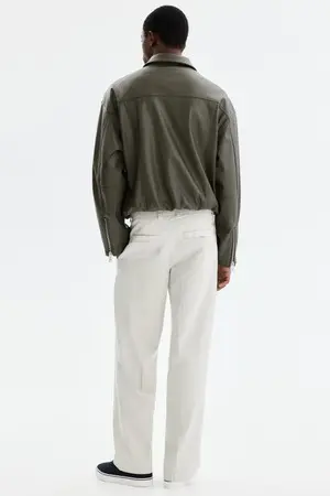 H&m Relaxed Fit Tailored Cotton And Lyocell Trousers - Light Beige