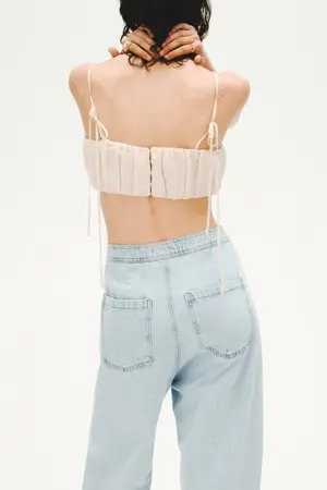 H&m Barrel High Waist Ankle Jeans - Light Denim Blue