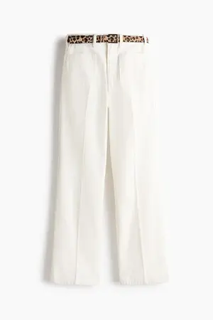 H&M Straight Leg High Waist Jeans With Textured Belt
