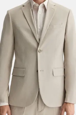 H&m Slim Fit Single-breasted Jacket - Beige