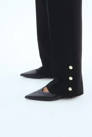 H&m Bootcut Trousers With Slit Cuffs