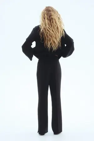 H&m Bootcut Trousers With Slit Cuffs