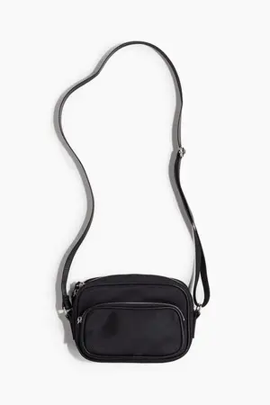 H&m Twill Crossbody Bag With Adjustable Shoulder Strap - Black
